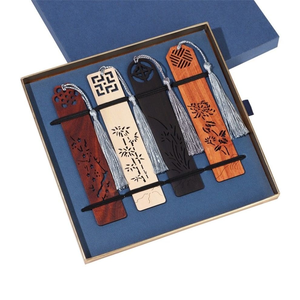 Coffret marque-page japonais en bois | Marque-Page Précieux